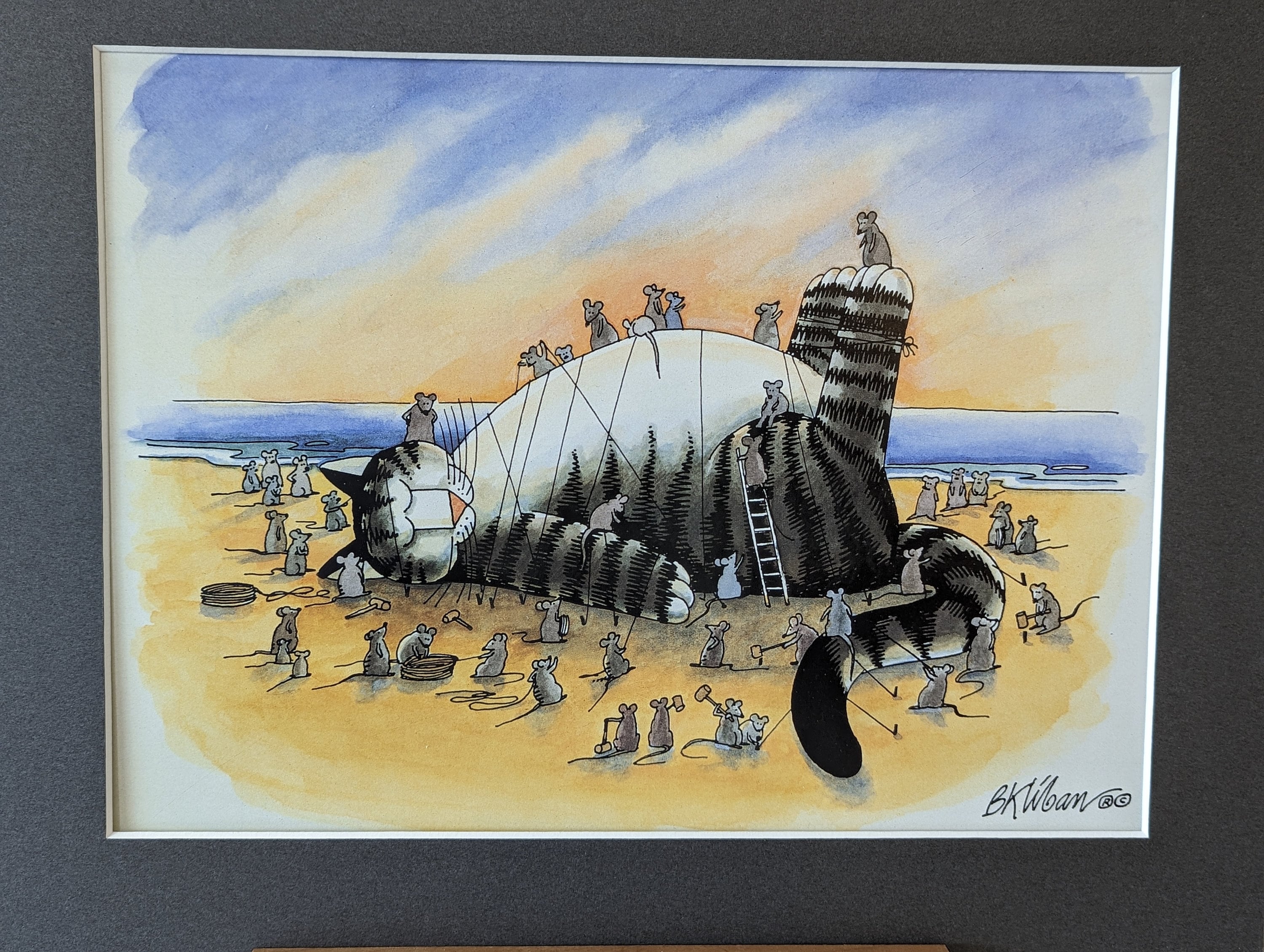 Kliban Cat From 1998 Calendar Gulliver Cat - Etsy