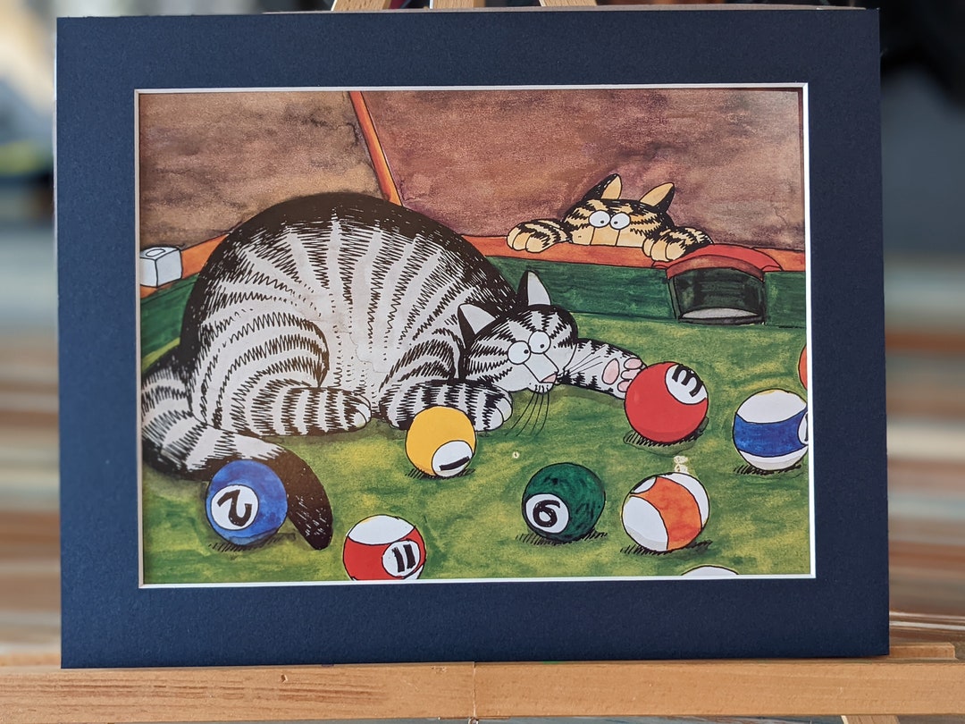 Kliban Cat Calendar 1999 Matted Print- Pool Shark Cat - Etsy