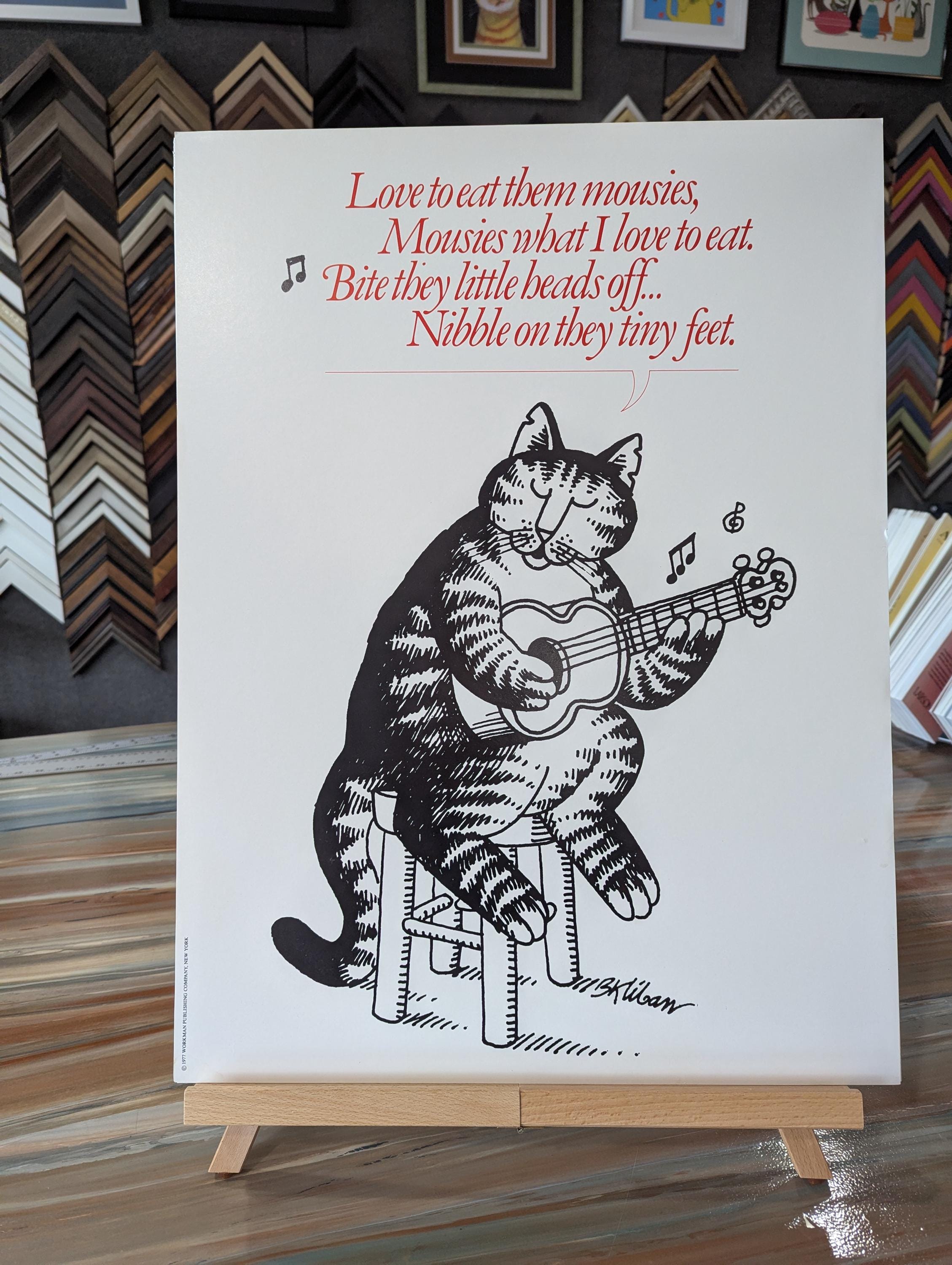 Kliban Cat Poster- 1977- Love to Eat Them Mousies - Etsy