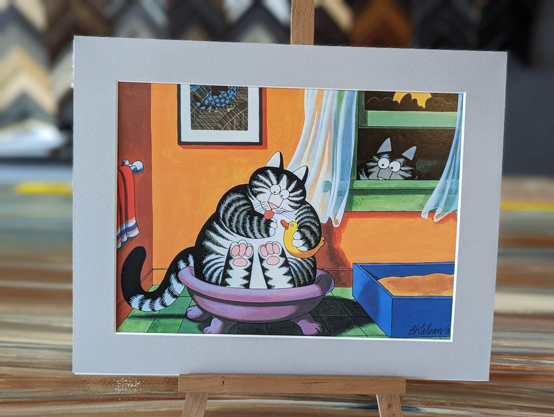 Kliban Cat From 1998 Calendar Cat Bath Tub and Rubber Ducky - Etsy