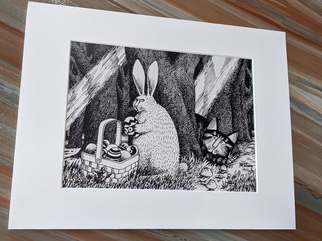 Kliban Cat From 1982 Calendar/ Easter Cat Matted Print - Etsy
