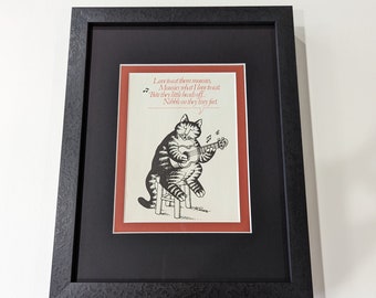 Kliban Cat Matted Print 1977 Love to Eat Them Mousies - Etsy