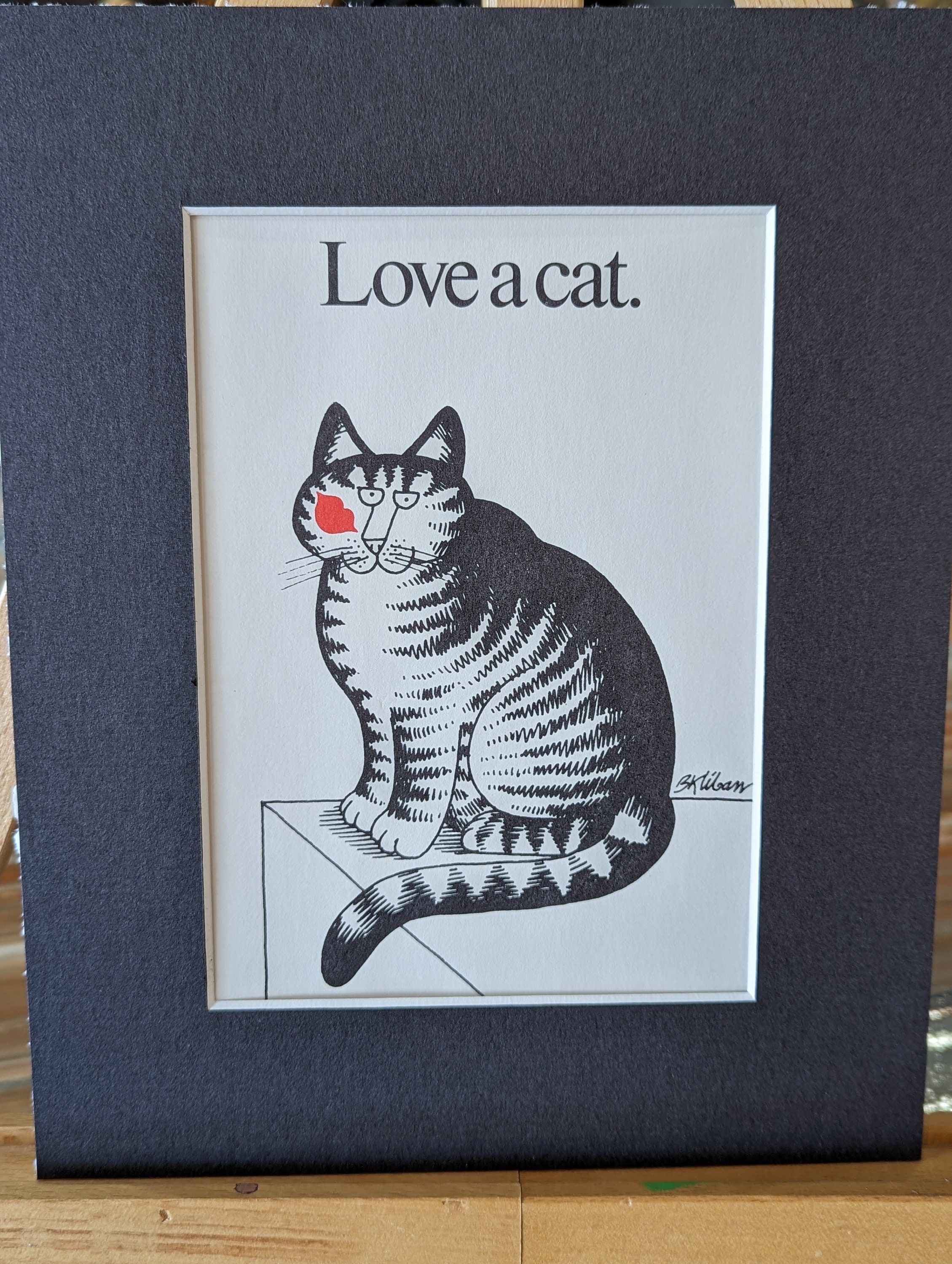 Kliban Cat Matted Print 1977 Love a Cat - Etsy