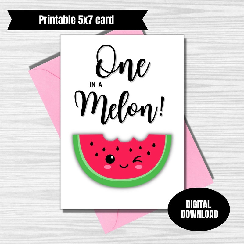 Watermelon Card - Etsy