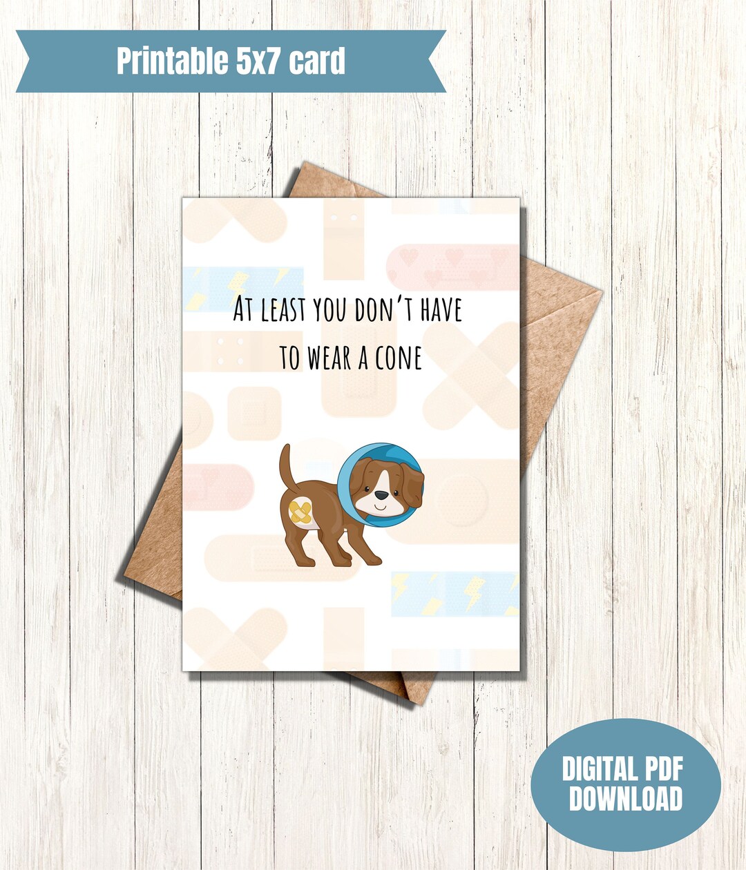 Funny Dog Card at Least You Don’t Have to Wear a Cone Printable ...