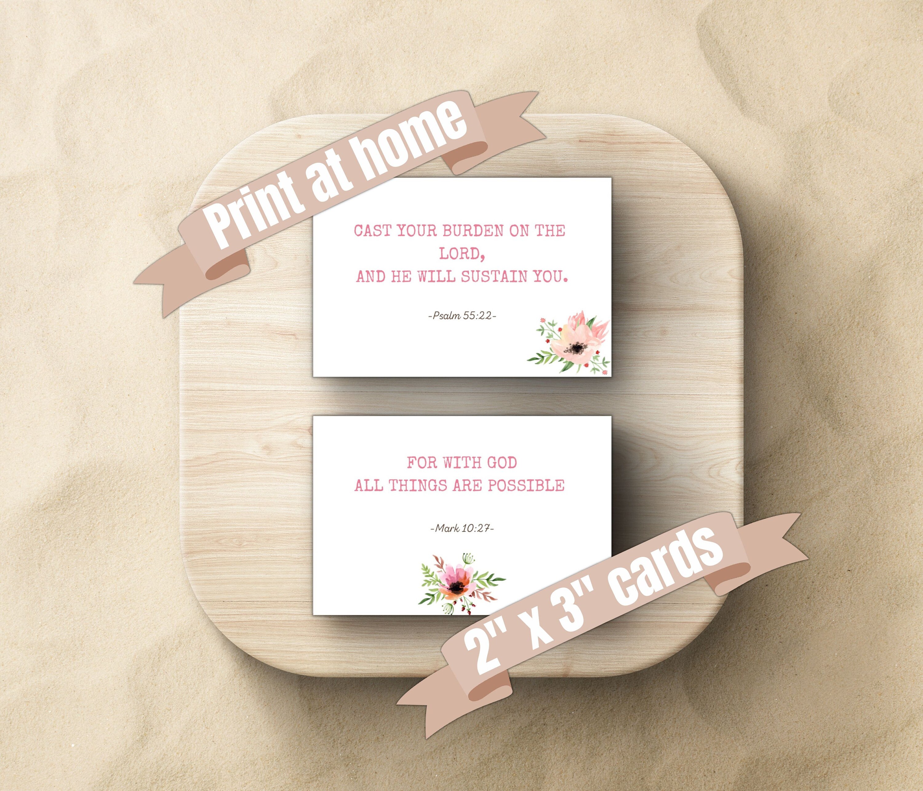 Printable Bible Verse Blessing Cards Pocket Cards - Etsy