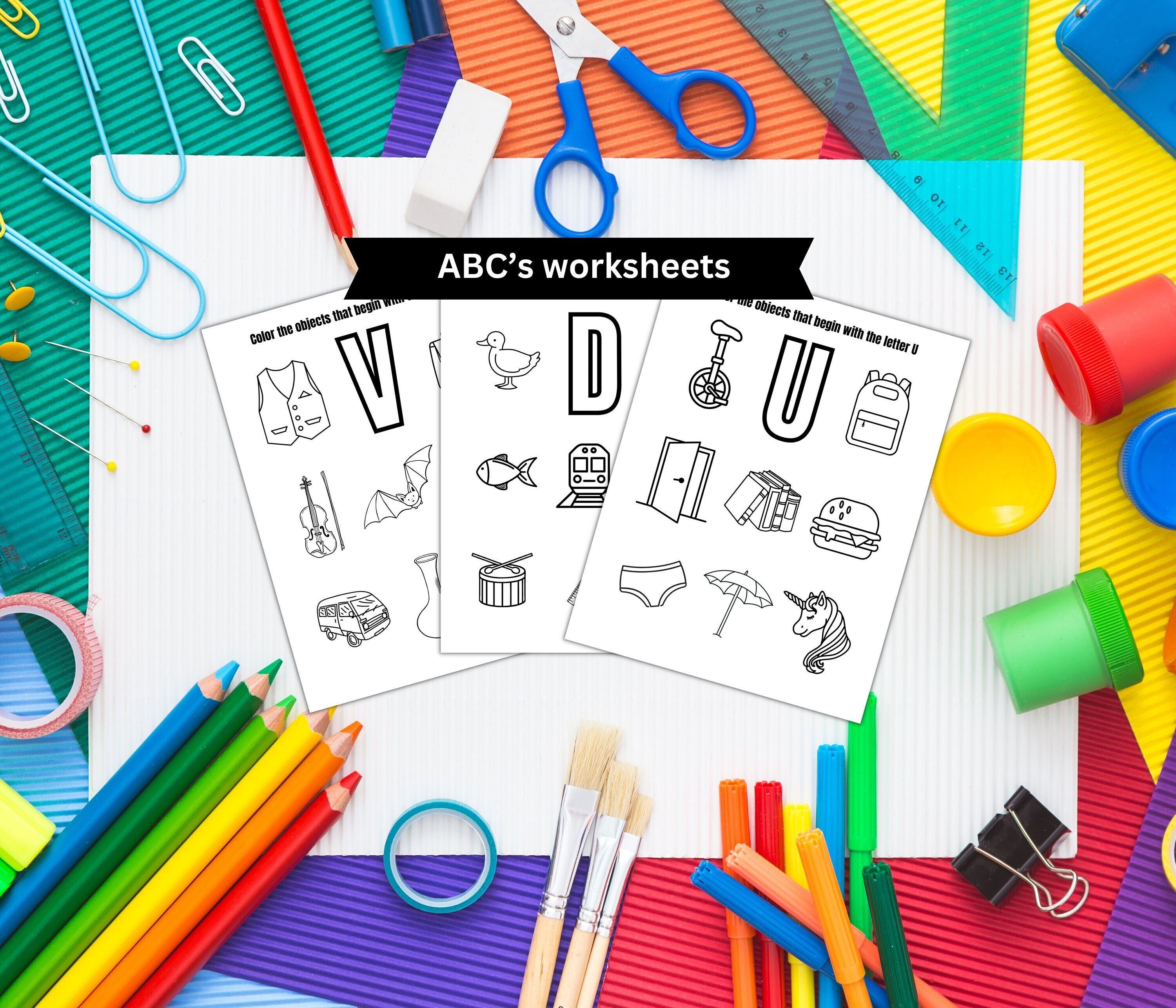 ABC Coloring Worksheets for Toddlers, Preschoolers and Homeschool - Etsy
