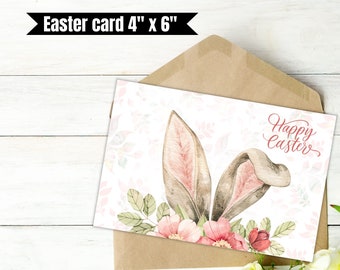 Printable Easter Bunny Card Digital Message - Etsy