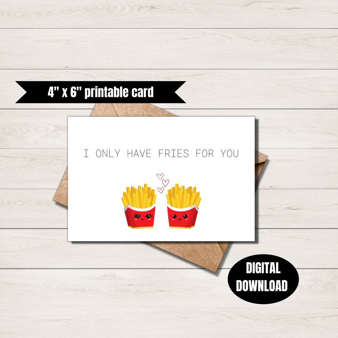 I Only Have Fries for You Greeting Card - Etsy