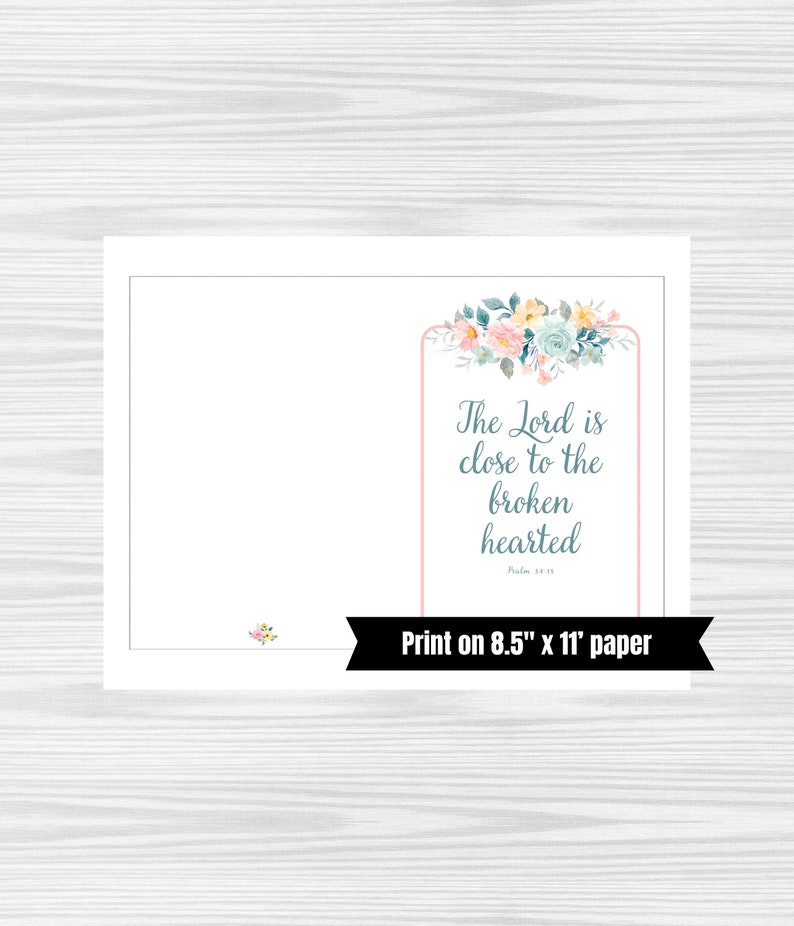 Printable 5x7 Christian Bible Verse Sympathy Card - Etsy