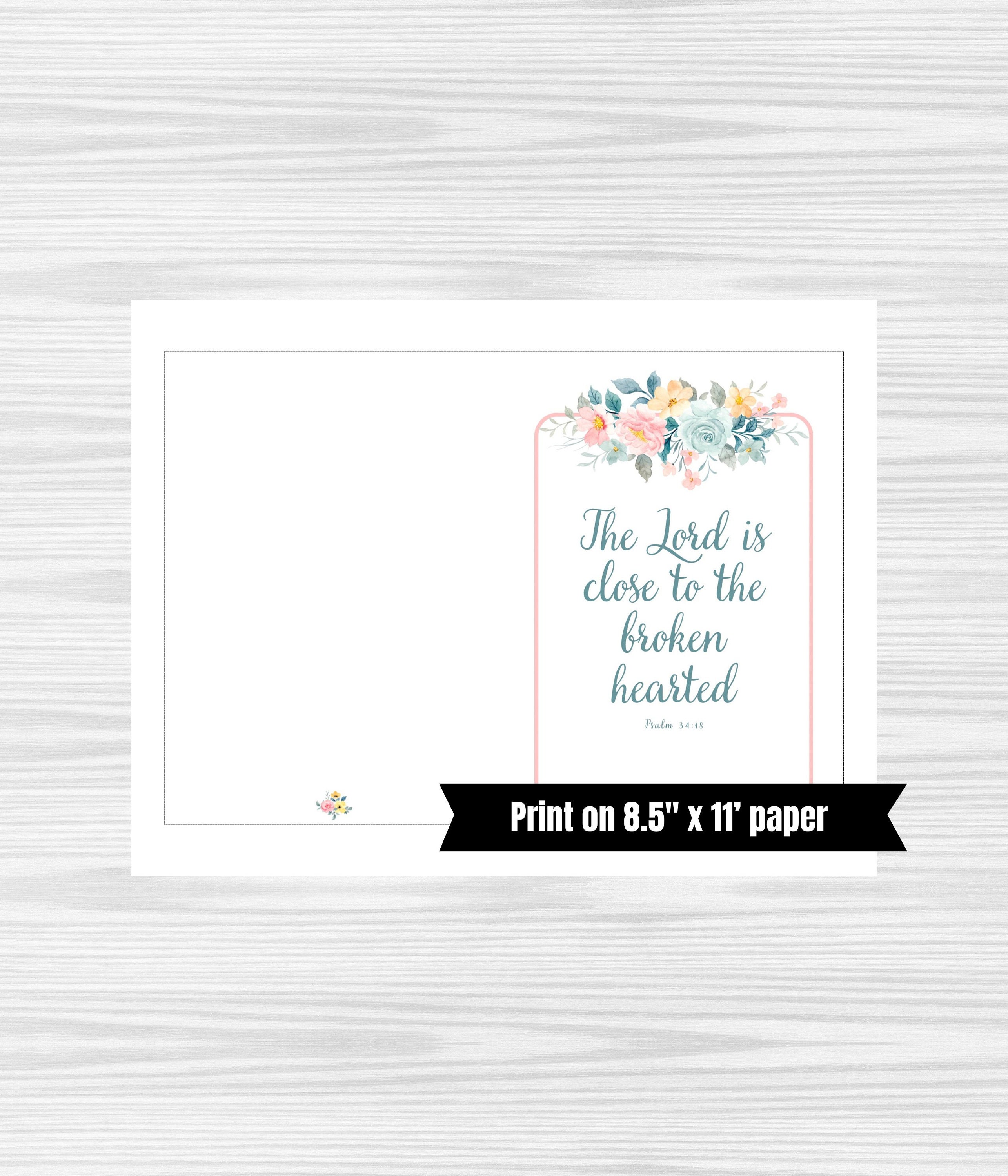 Printable 5x7 Christian Bible Verse Sympathy Card - Etsy