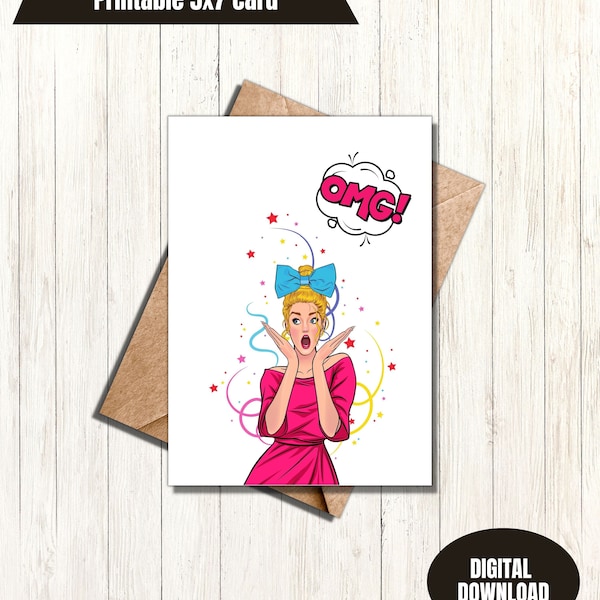 Hip Hip Hooray Printable Greeting Card, Hip Card, Funny Hip Card, Card ...