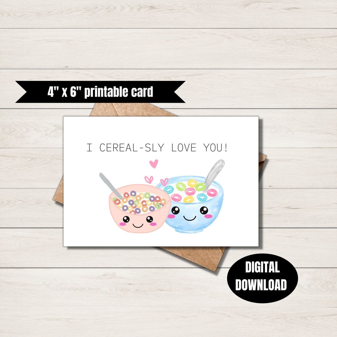 Fun Cereal Lovers Card I Cereal-sly Love You - Etsy