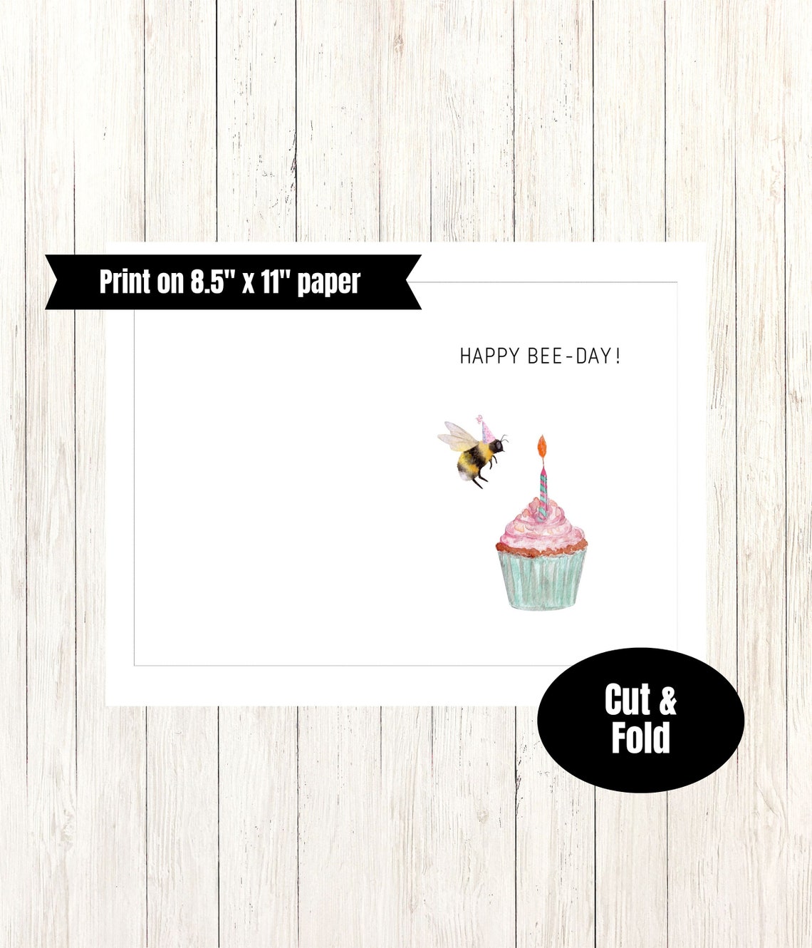 Happy Bee Day Bee Birthday Printable Greeting Card - Etsy
