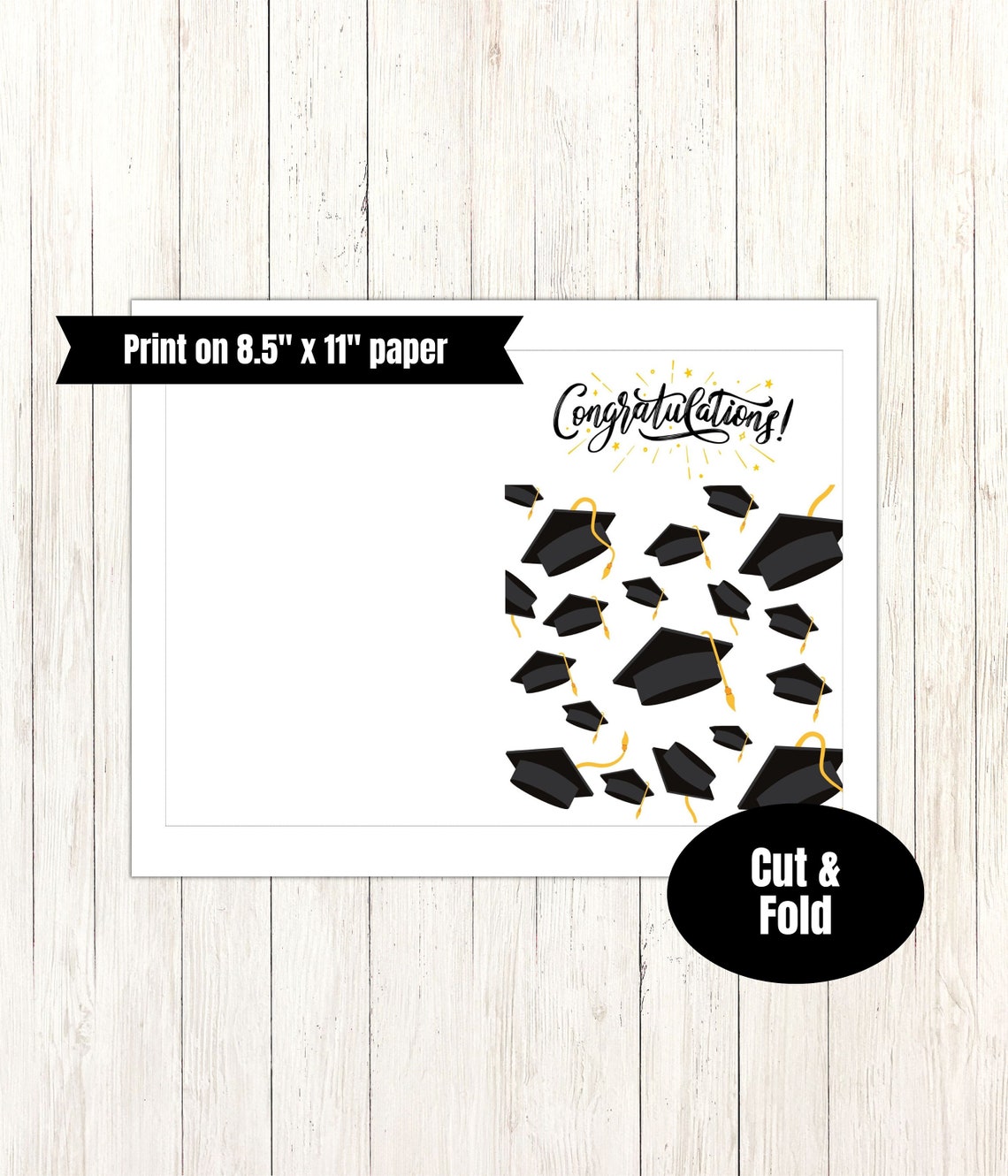 Congratulations Graduation Printable Greeting Card - Etsy