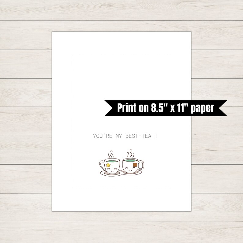 Best Friend Card, Printable Greeting Card, Youre My Best-tea, Tea Lover ...
