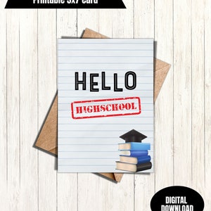 Hello High School, 8th Grade Graduation, Printable Greeting Card ...