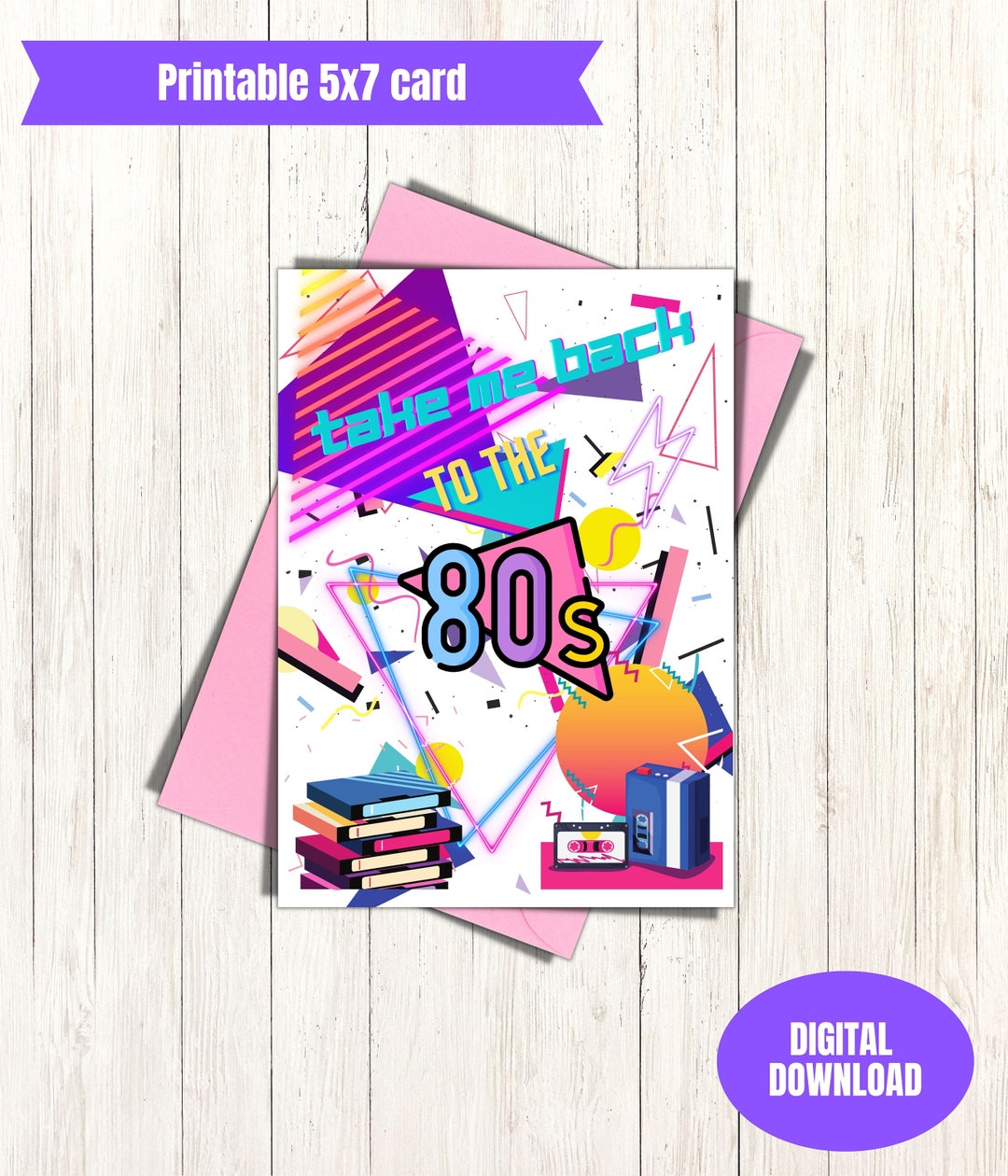 Born in the 80s Birthday Greeting Card Printable - Etsy