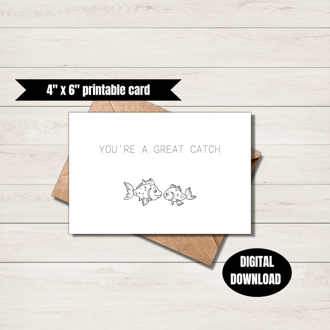 You’re a Great Catch Fish Greeting Card - Etsy