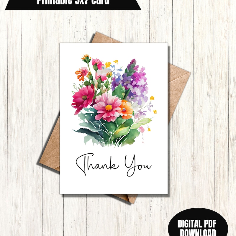 Watercolor Thank You - Etsy