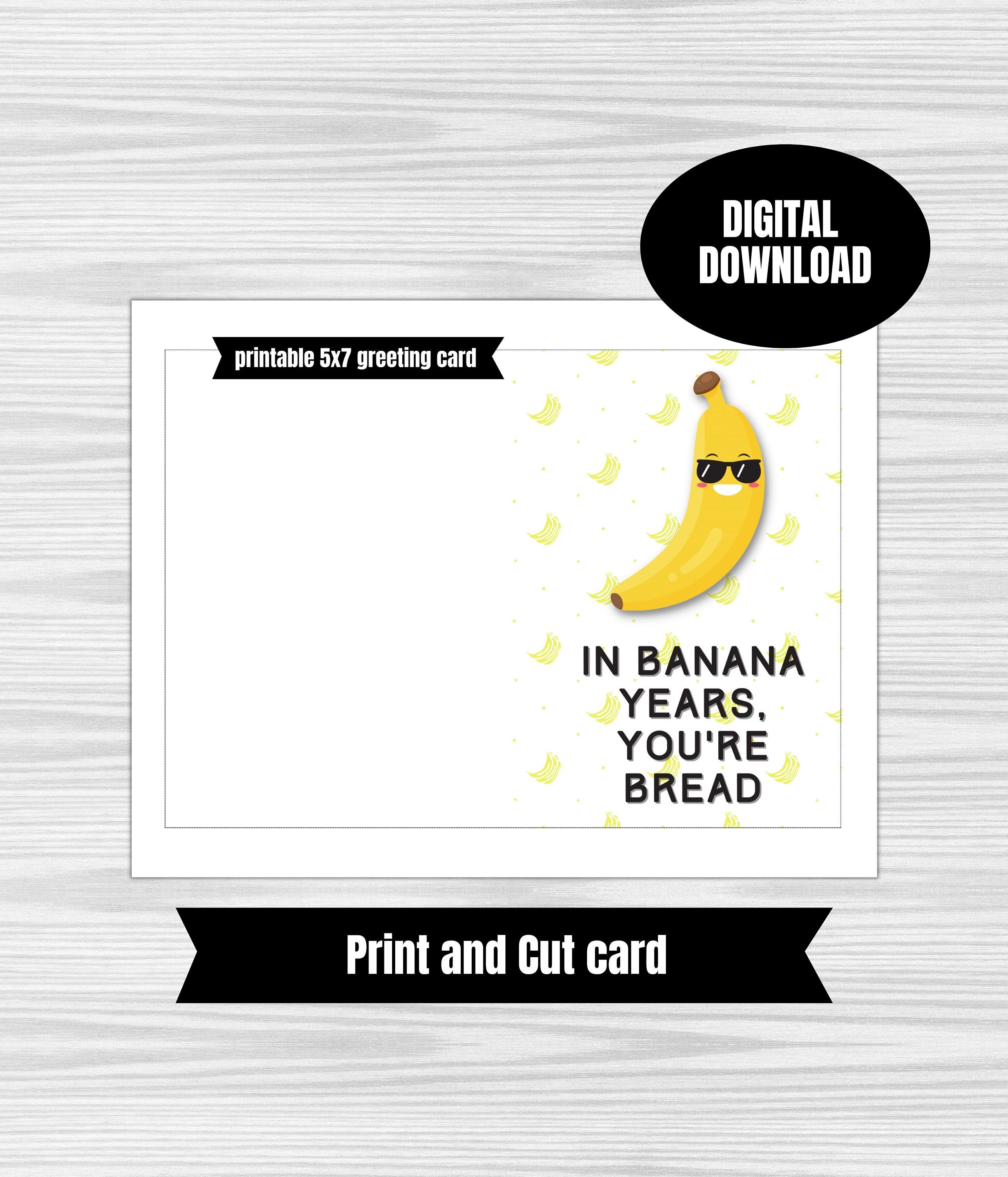 Fun Banana Birthday Greeting Card - Etsy