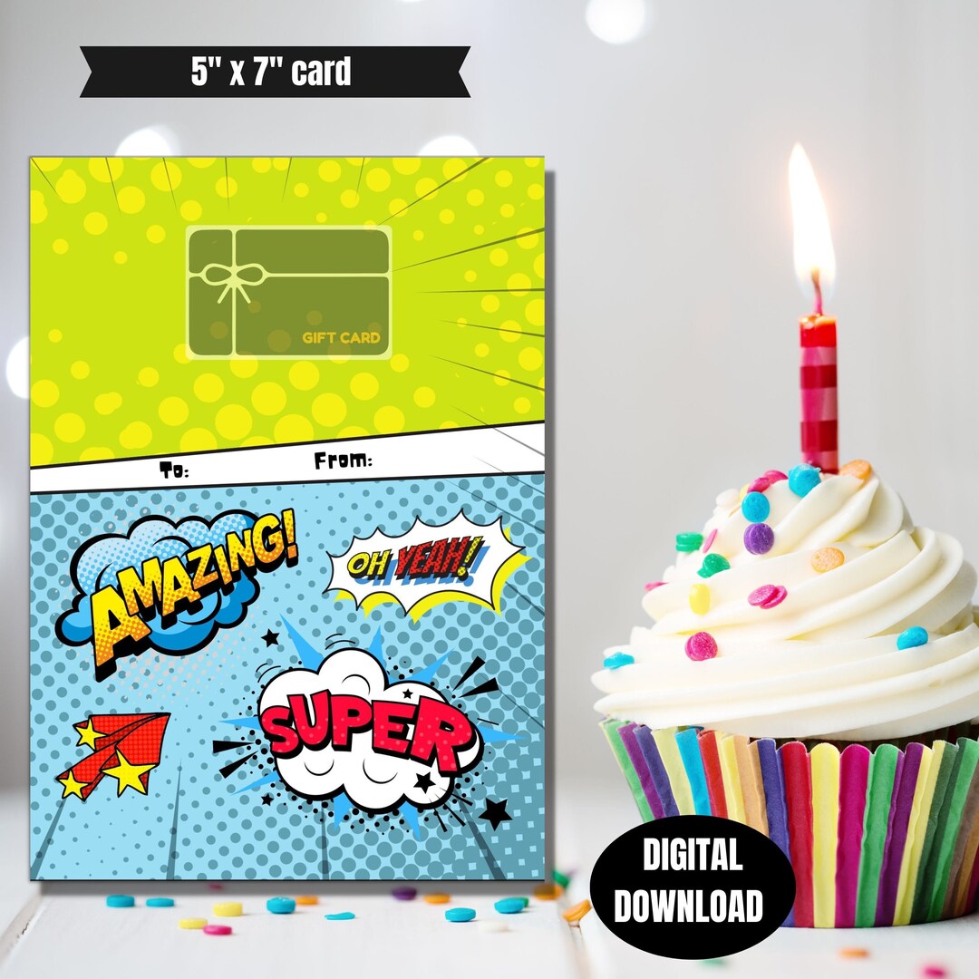 Super Hero Comic Gift Card Holder Card - Etsy
