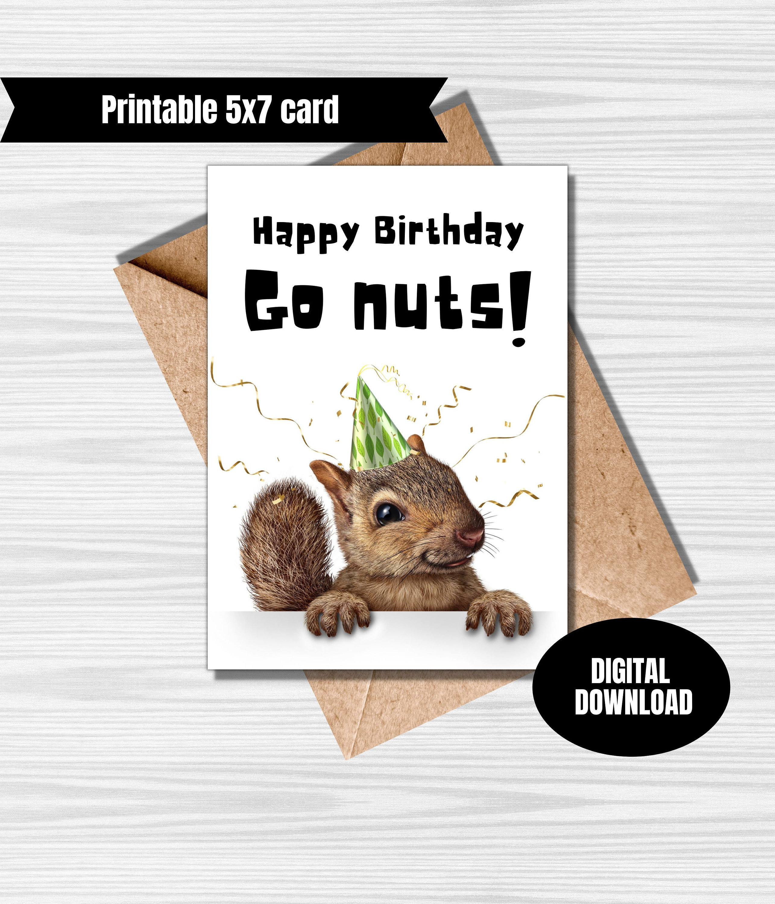Go Nuts Happy Birthday Greeting Card - Etsy