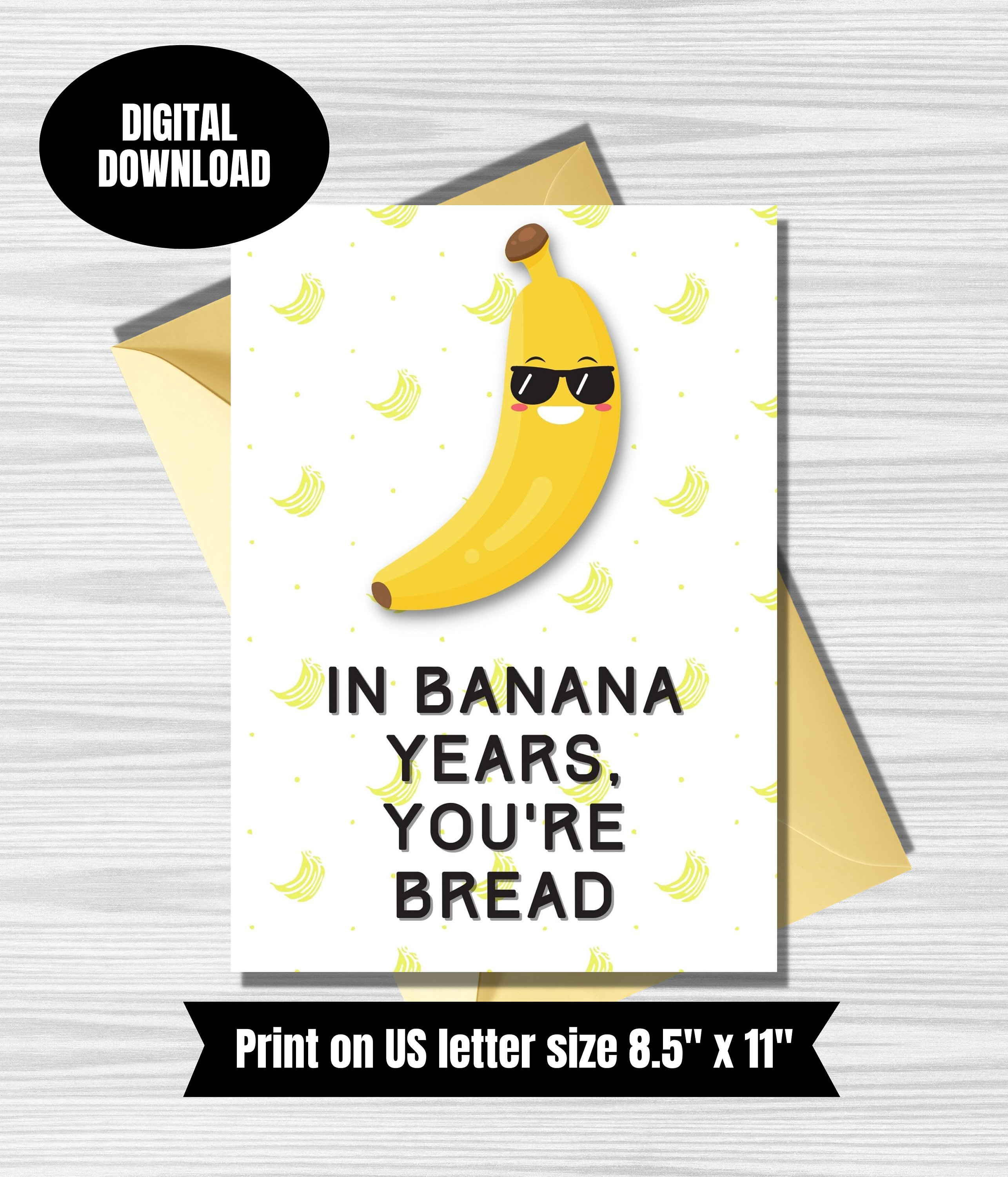 Fun Banana Birthday Greeting Card - Etsy