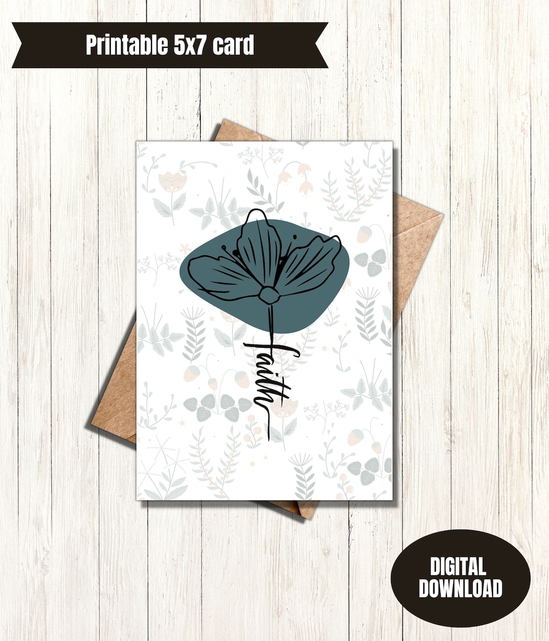 Faith Printable Greeting Card - Etsy