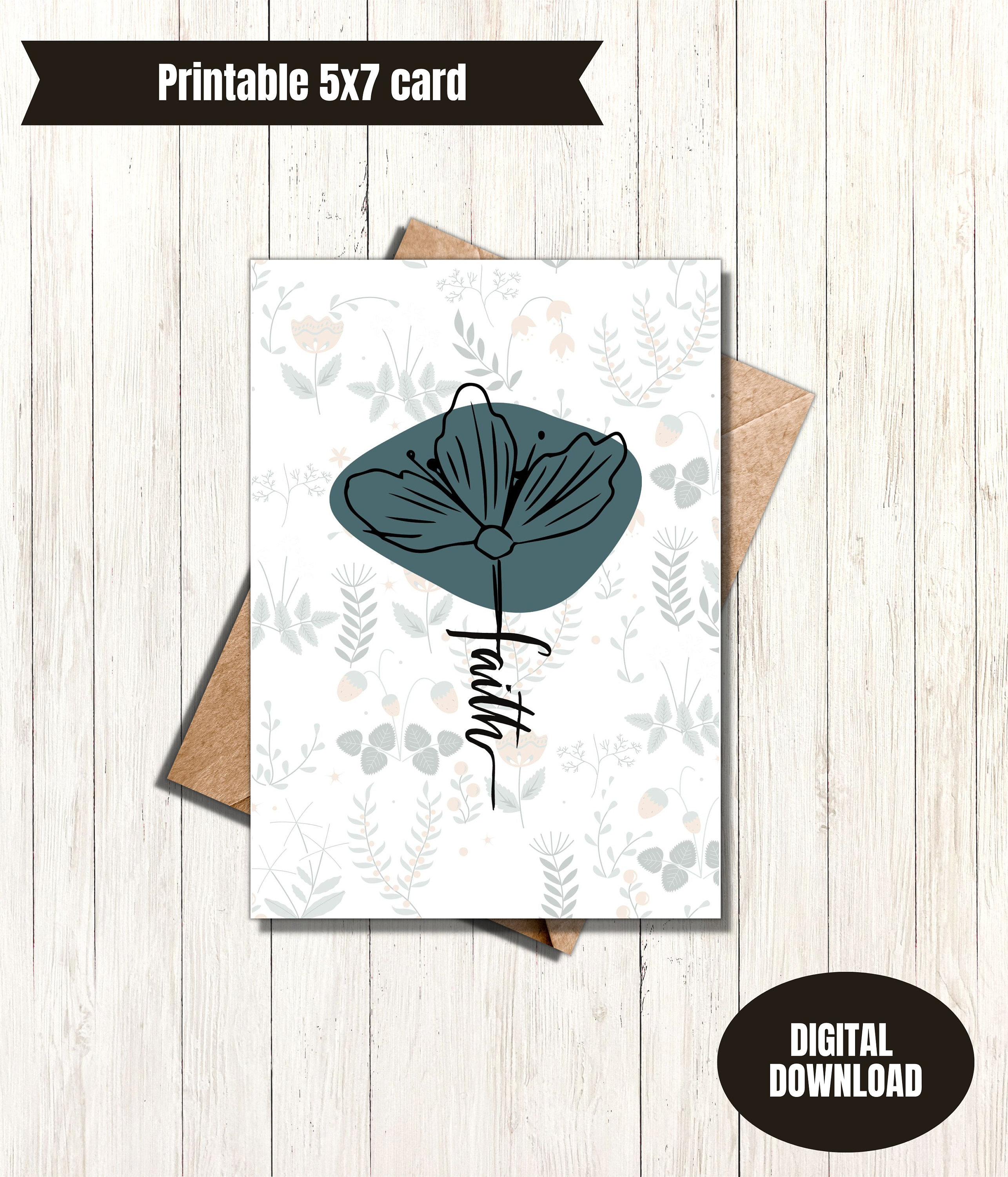 Faith Printable Greeting Card - Etsy