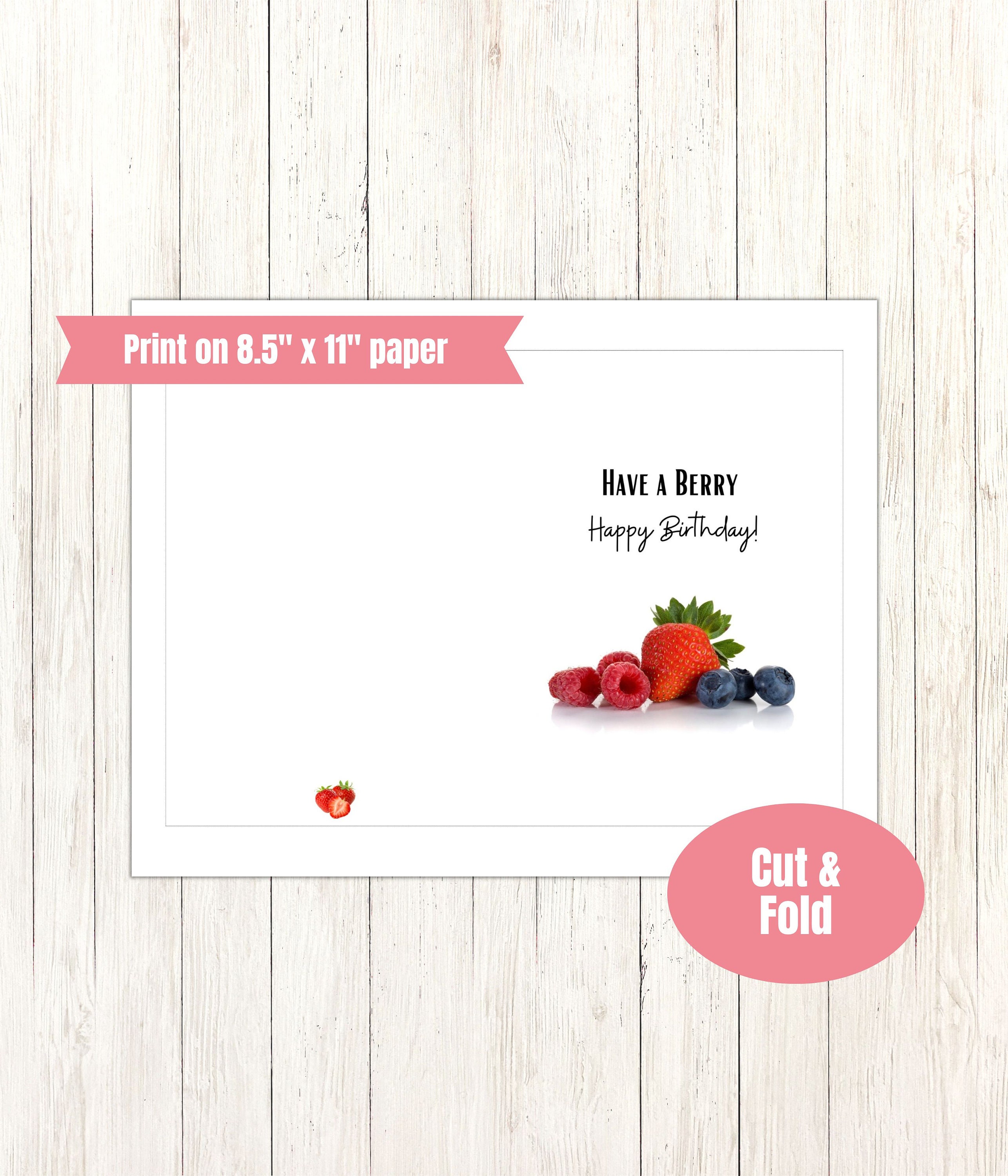 Have a Berry Happy Birthday Printable Greeting Card - Etsy