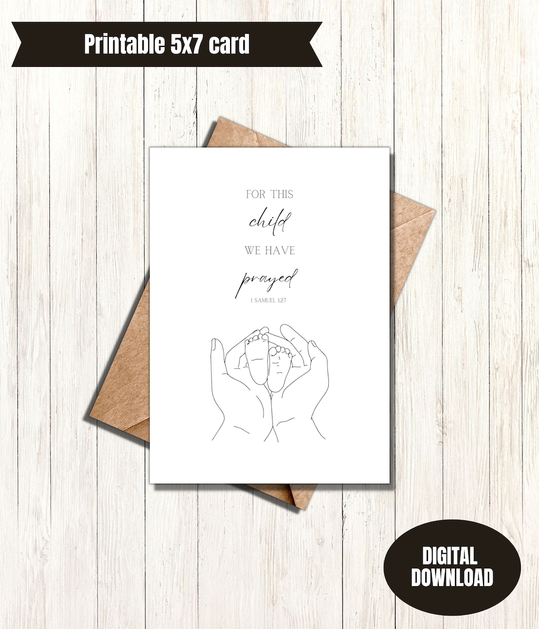 Religious New Baby Printable Greeting Card - Etsy