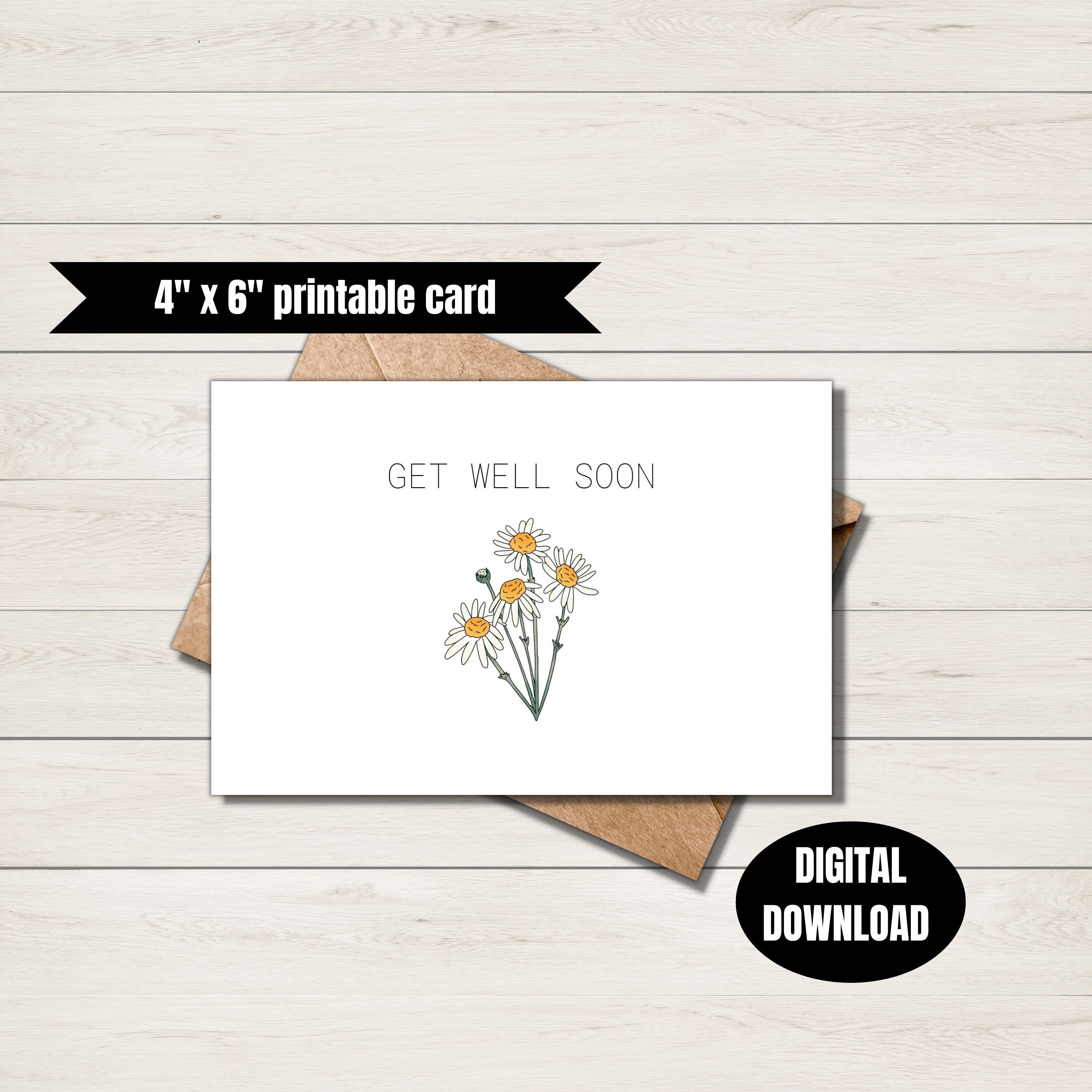 Get Well Soon Card Printable Greeting Card - Etsy