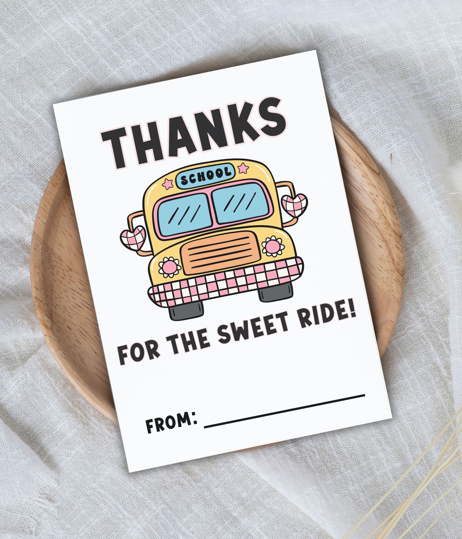 Bus Driver Card, 5x7 Card, Thank You Card, Sweet Ride, Bus Driver, Bus ...