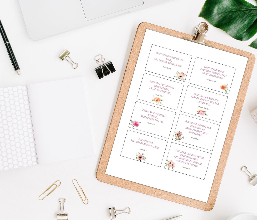 Printable Bible Verse Blessing Cards Pocket Cards - Etsy