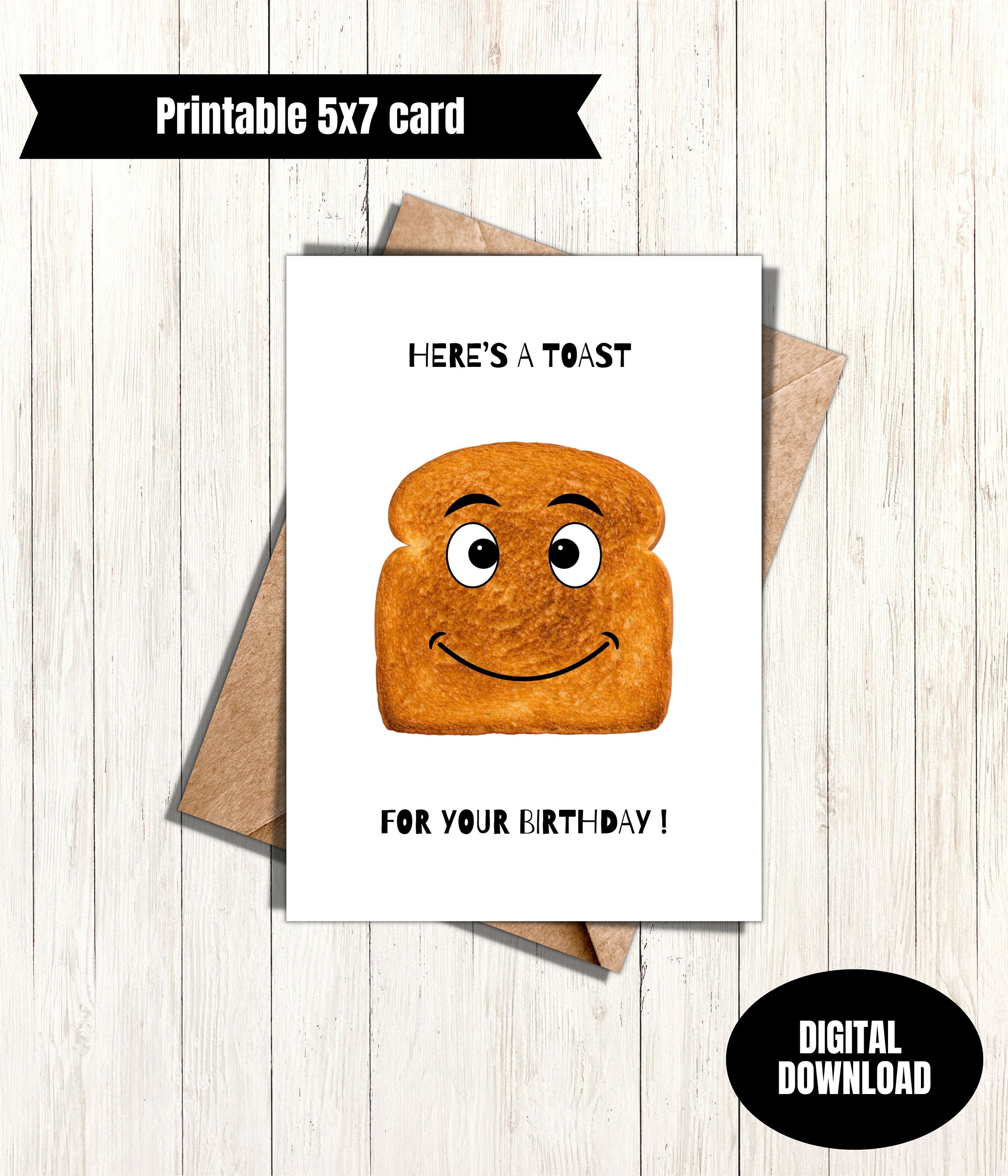 Fun Toast Birthday Card Printable Greeting Card - Etsy