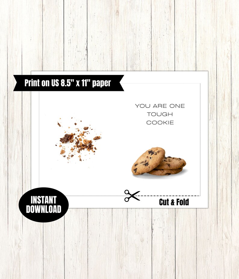 You Are One Tough Cookie Get Well Soon Printable Greeting Card ...