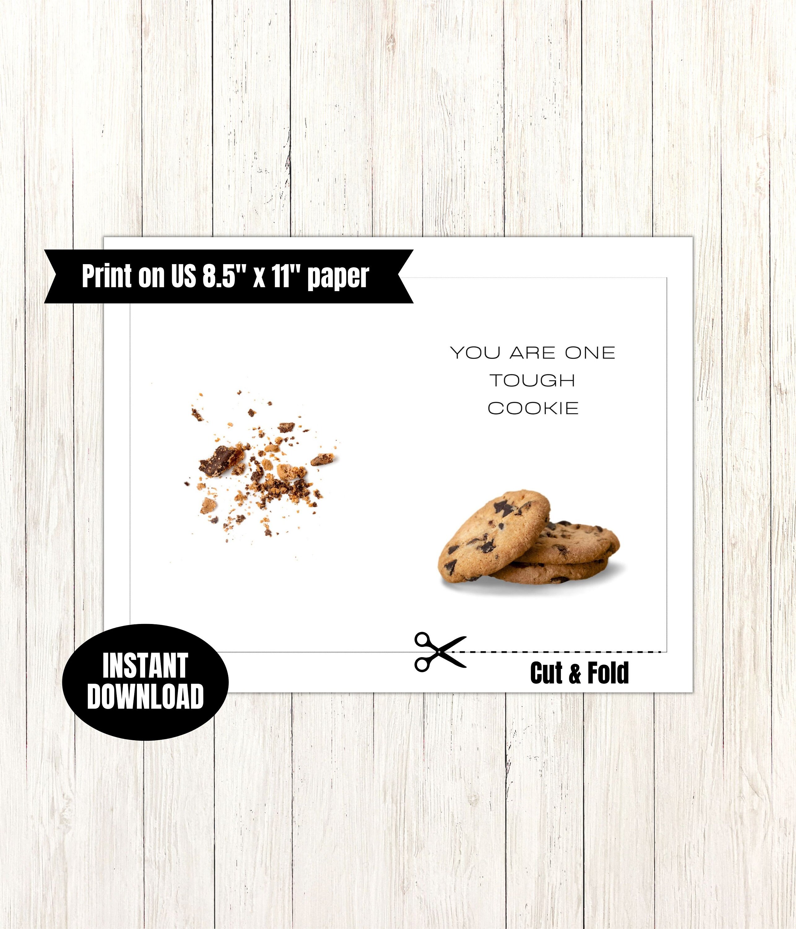 You Are One Tough Cookie Get Well Soon Printable Greeting Card ...