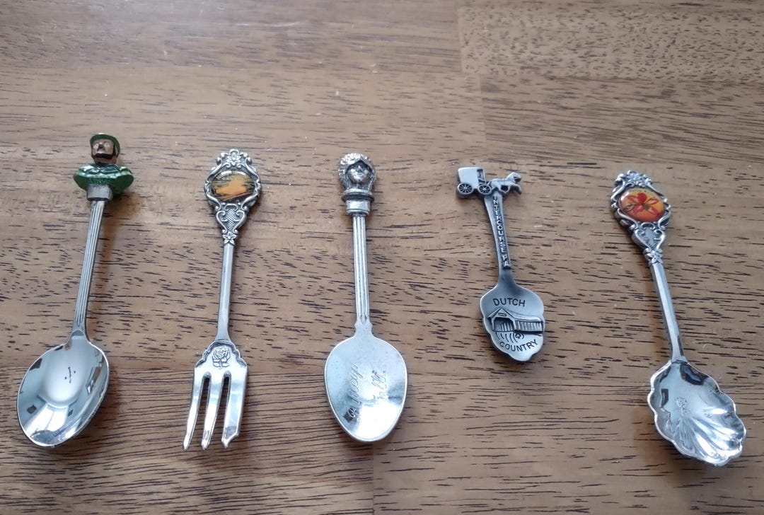 Vintage Spoons, Robin Hood, Niagara Falls Fork, Aboriginal Headdress ...