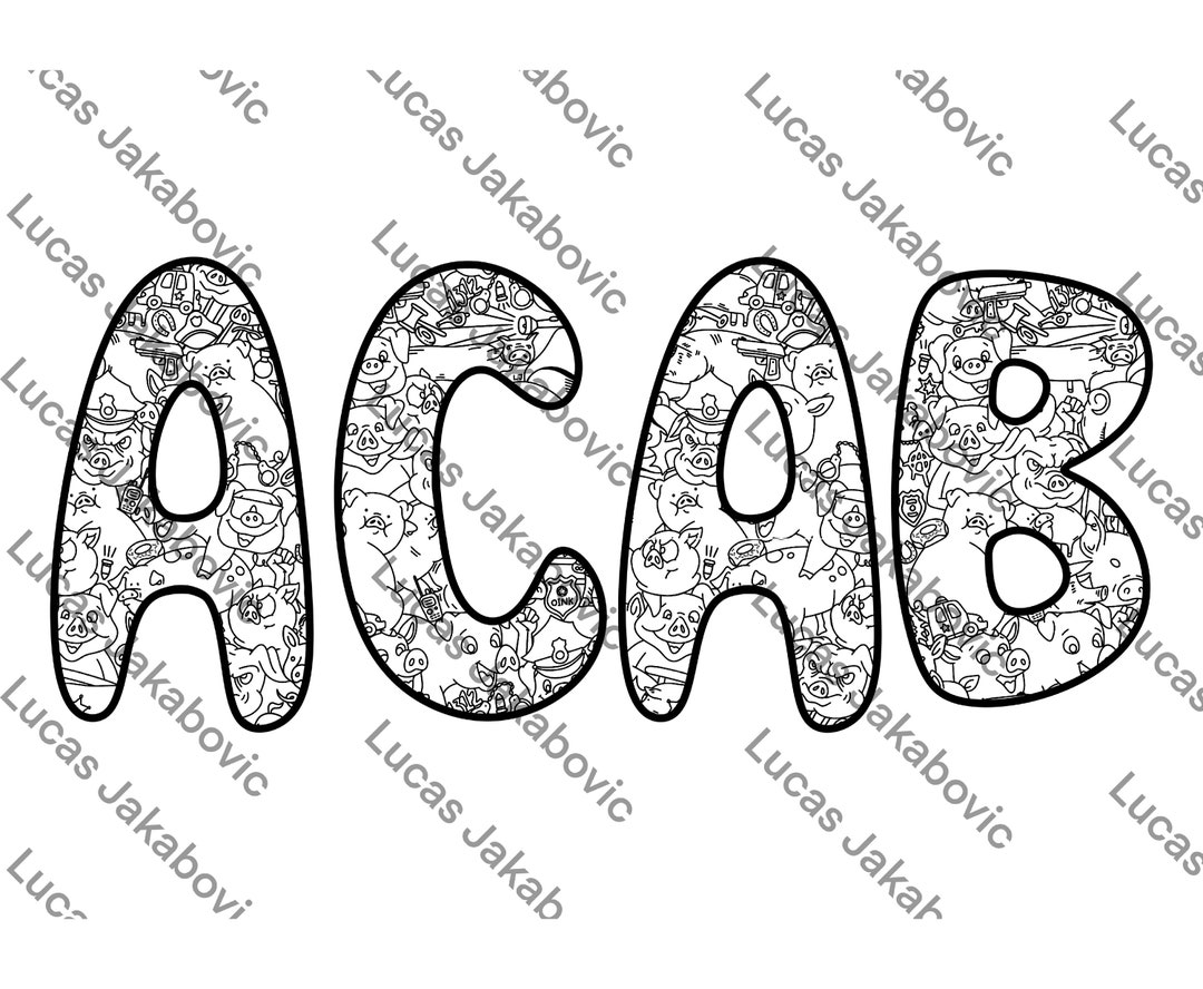 ACAB Adult Colouring Page - Etsy
