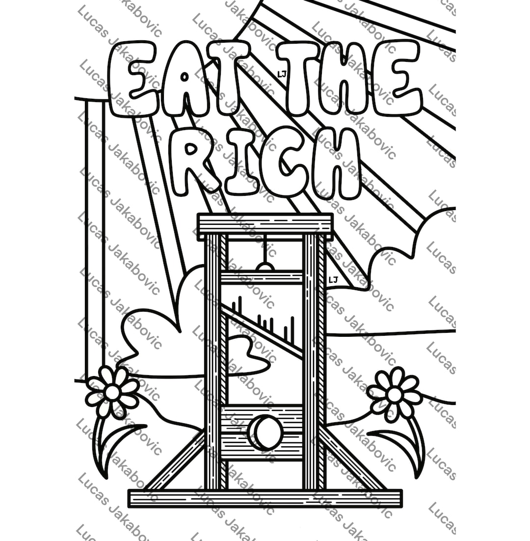 EAT THE RICH Adult Colouring Page - Etsy