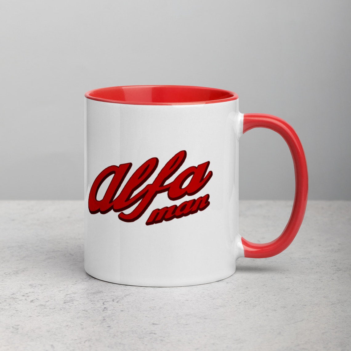Alfa Man Mug With Red Color Inside for Real Alfa Romeo Lovers - Etsy UK