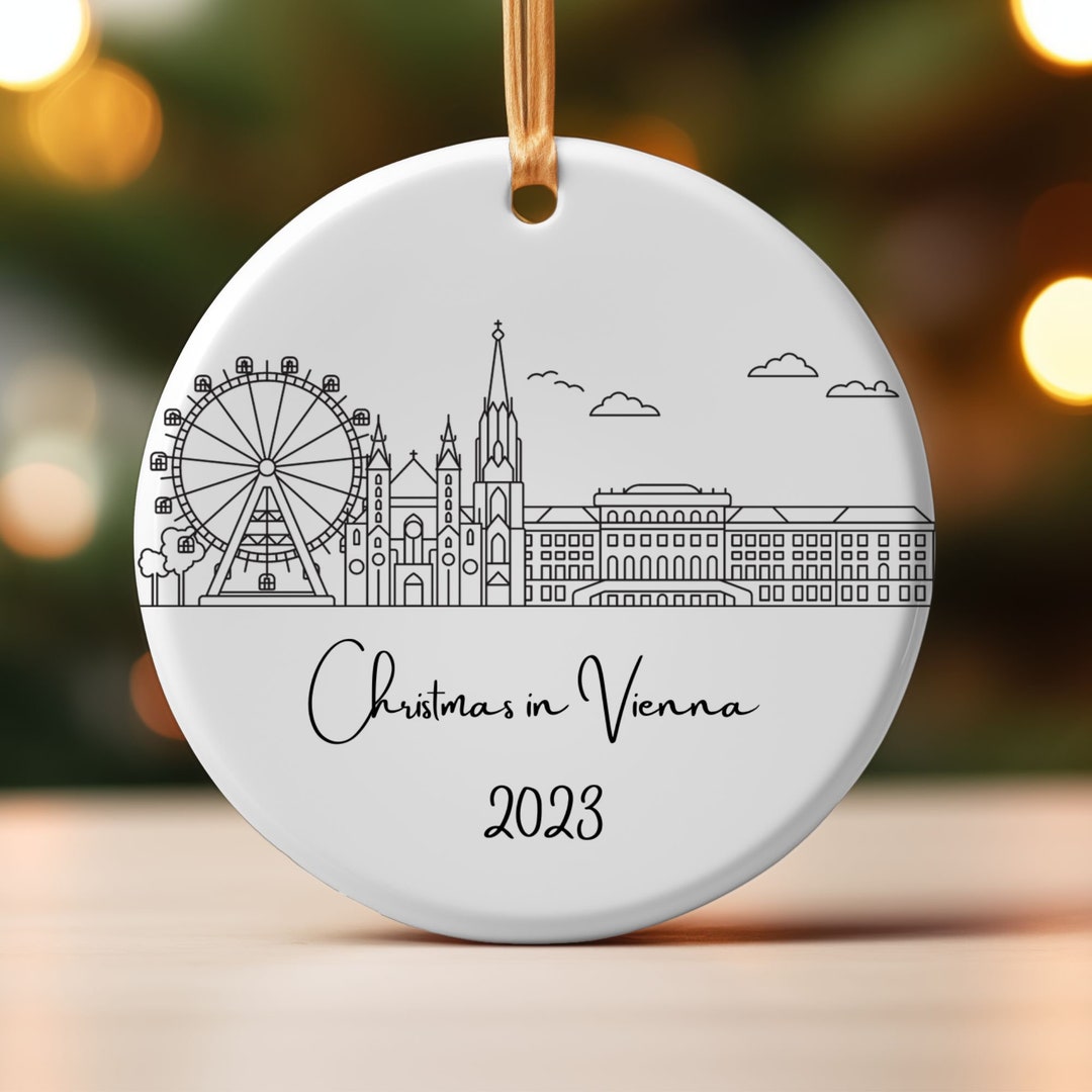 Christmas in Vienna Skyline Ornament 2023 Custom City Ornament Couples ...