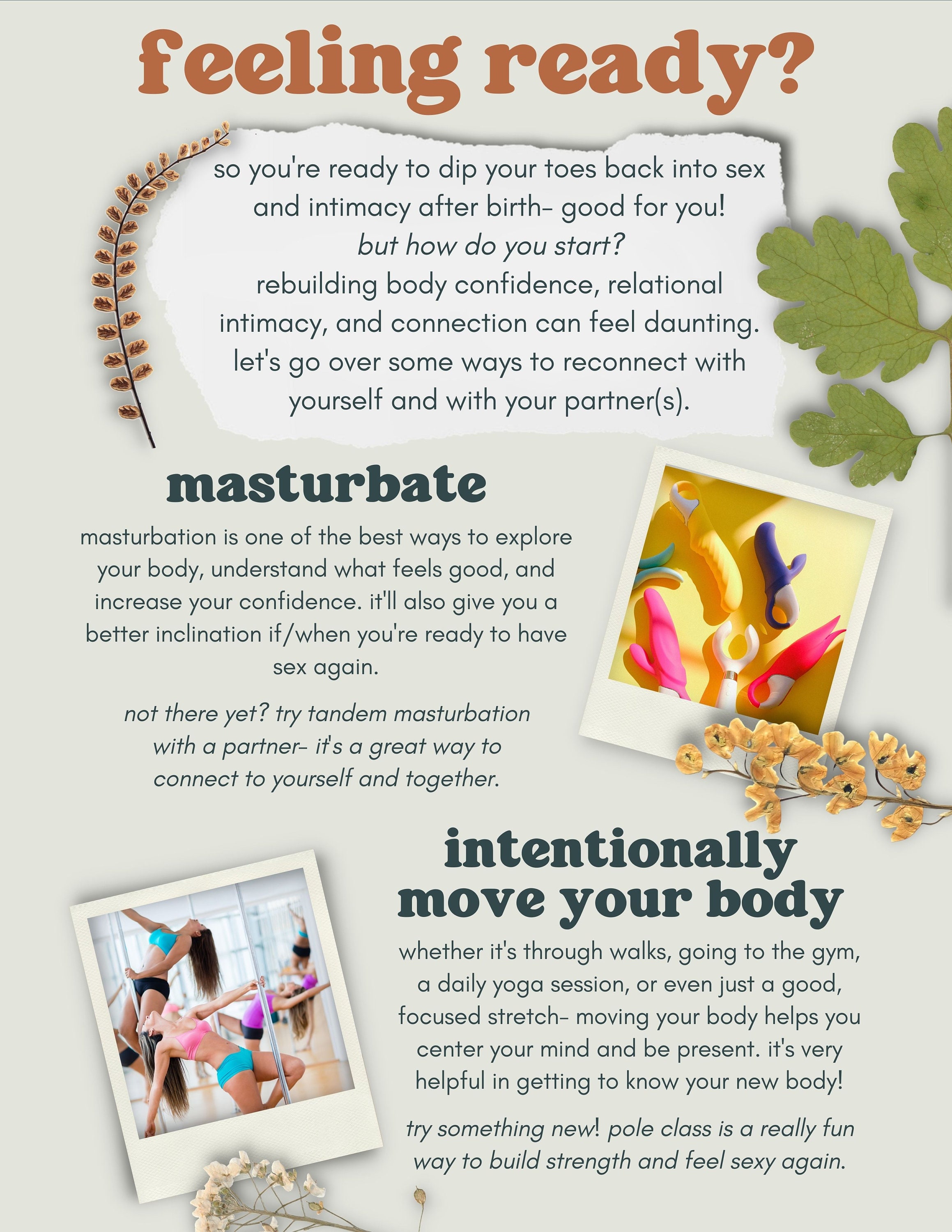 Postpartum Sexuality Handout Printable Info Packet Birthworker Pamphlet ...