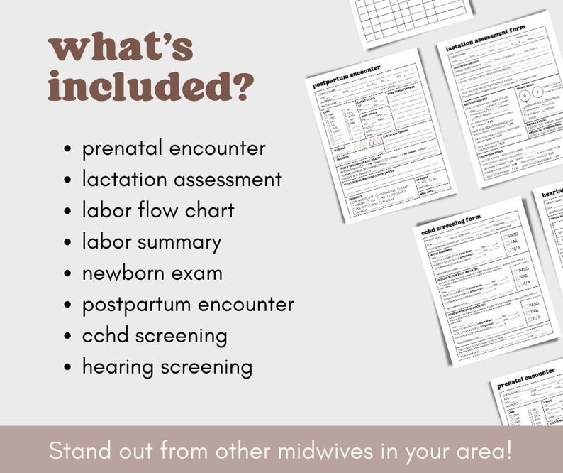 Comprehensive Midwifery Forms Bundle | Homebirth Midwife Forms | Ooh ...