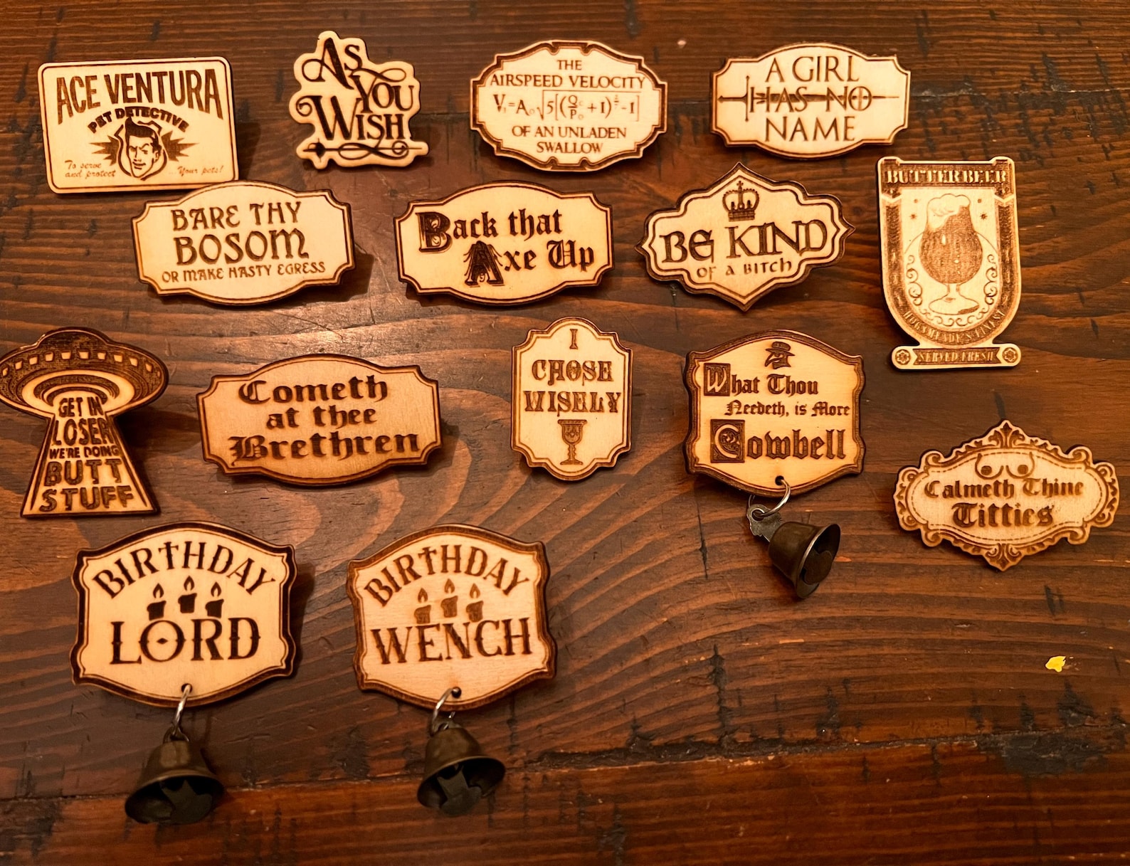 Pins A Thru C - Funny Renaissance Themed Wooden – Ren Faire Medieval ...