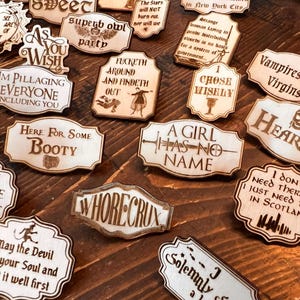 Renaissance Themed Wooden Pins | Funny Ren Faire Humorous Badges ...