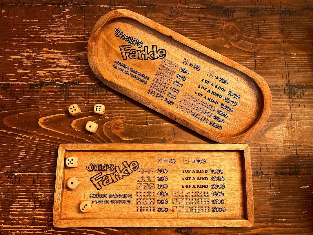 Personalized Wooden Farkle Board and Dice | Wedding Anniversary Birthday Valentines Gift Ideas ...