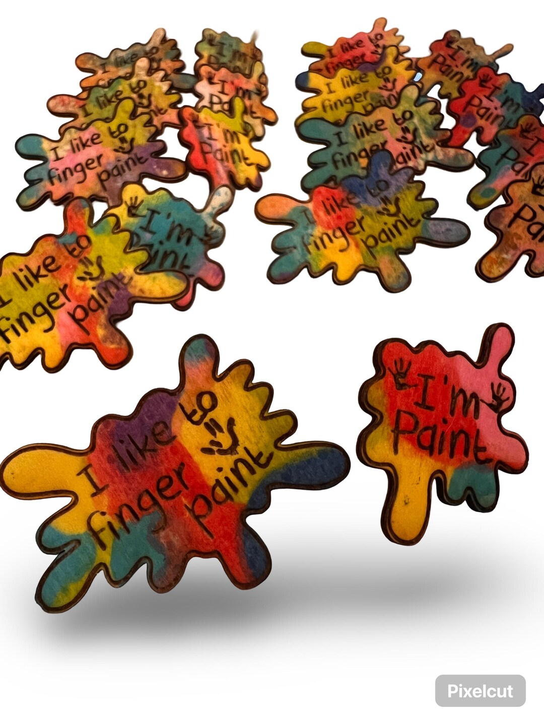 His & Hers Wooden Pins | “I Like to Finger Paint” “i’m Paint” Couples ...
