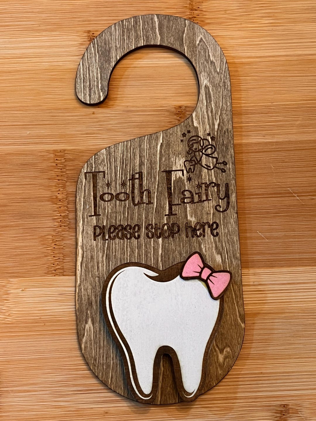 Tooth Fairy Please Stop Here Sign | Personalized Tooth Fairy 3D Door ...